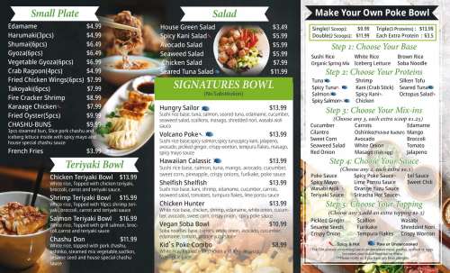 Akarui menu in Omaha, Nebraska, USA