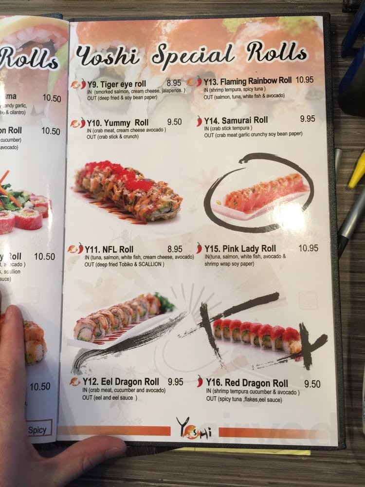 Yoshi menus in Lake Jackson, Texas, United States