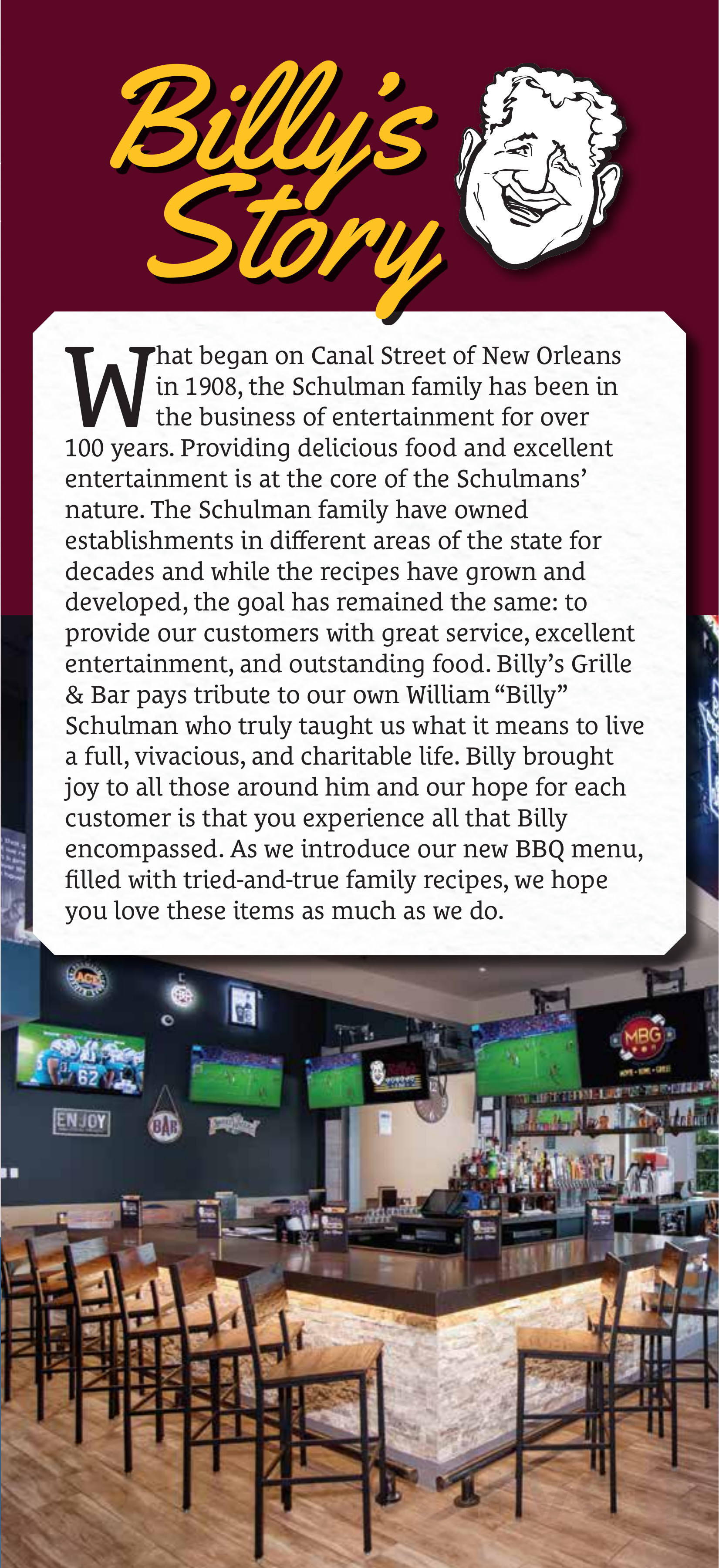 Billy's Grille menu in Sherman, Texas, USA