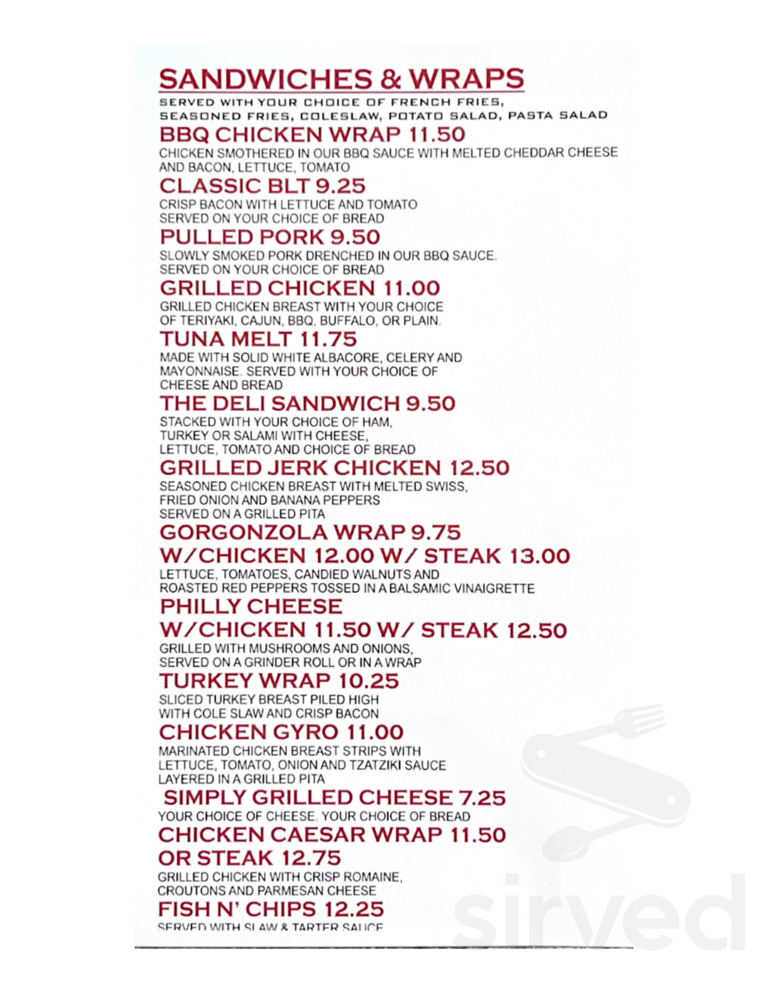 Christopher's Cafe menu in Groton, Connecticut, USA