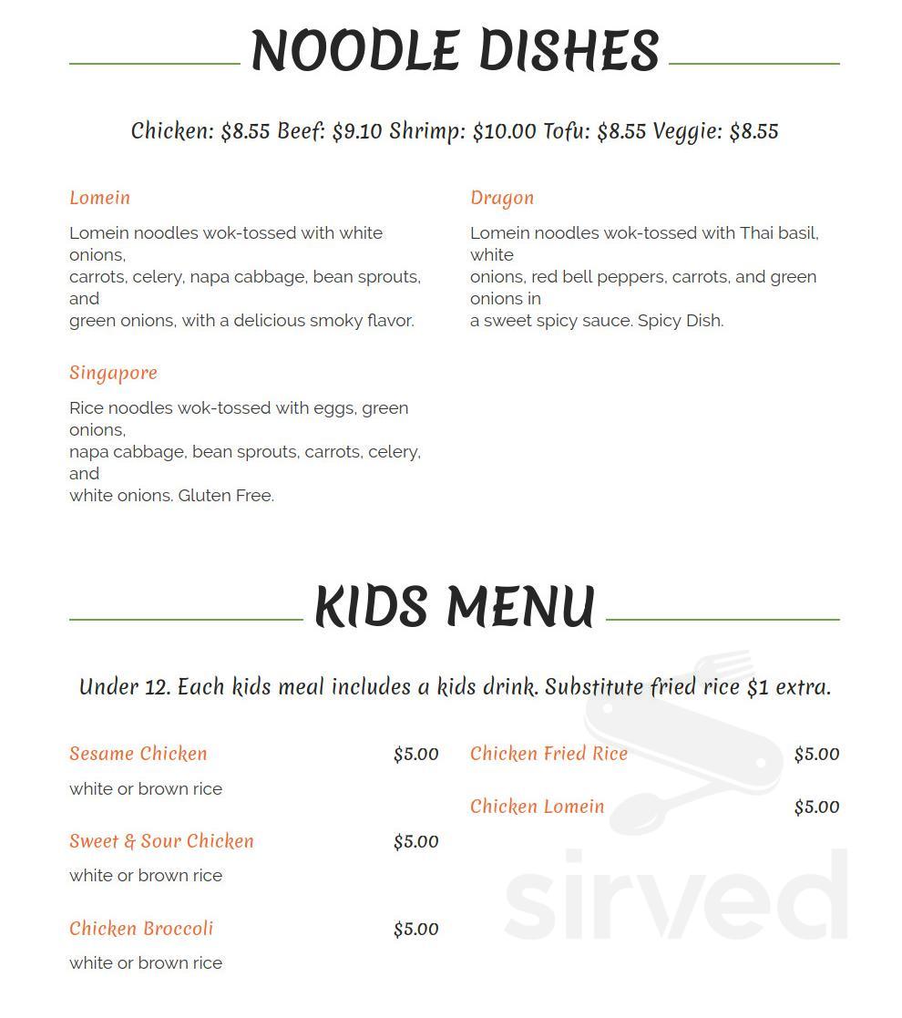 Menu - Austin TX's Shu Shu's Asian Cuisine | Sirved