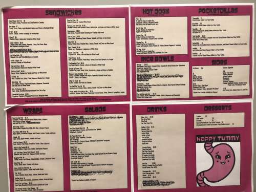 Happy Tummy menu in Huntsville, Alabama, USA