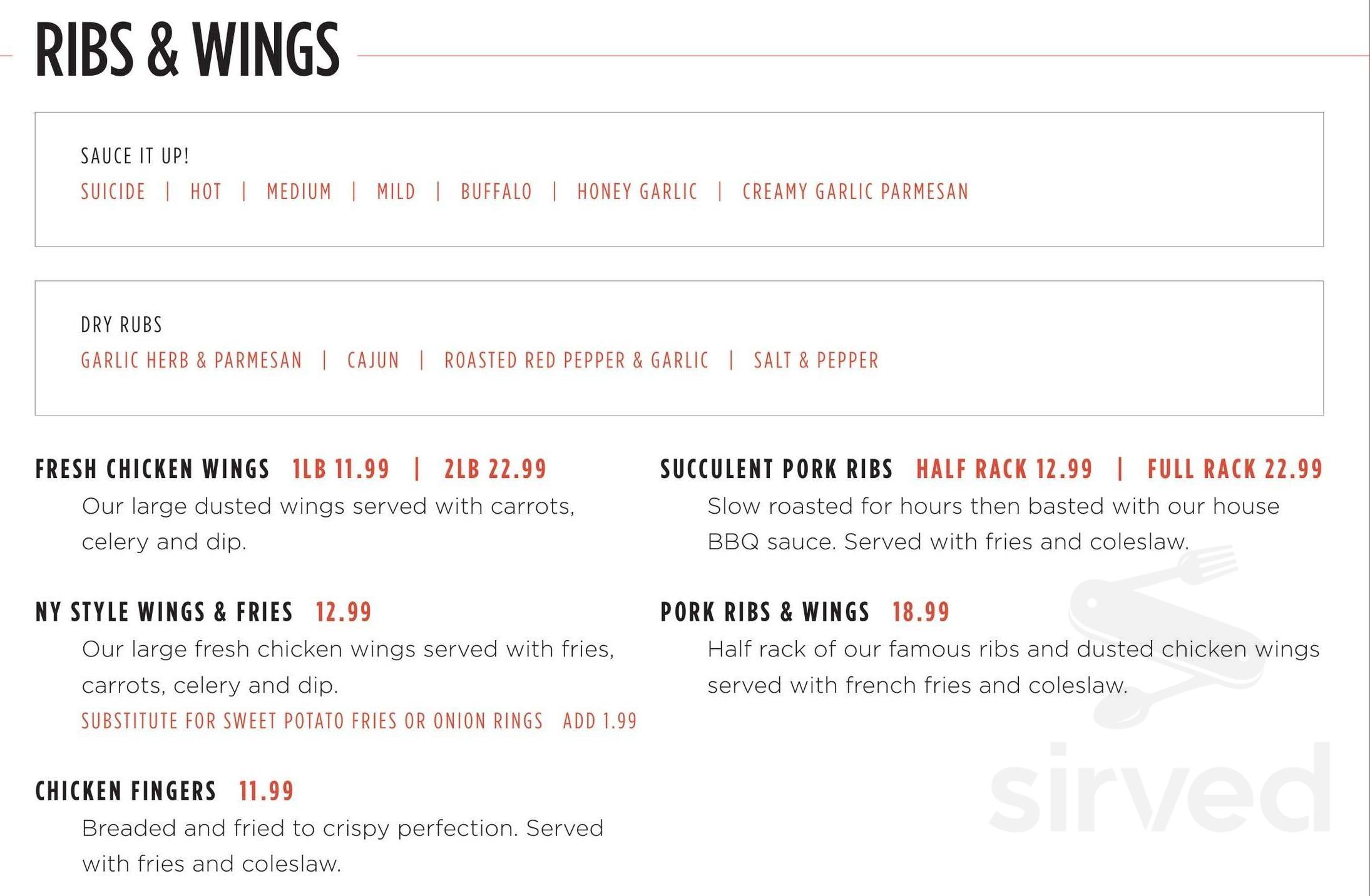 Menu - Toronto ON's Tapps | Sirved