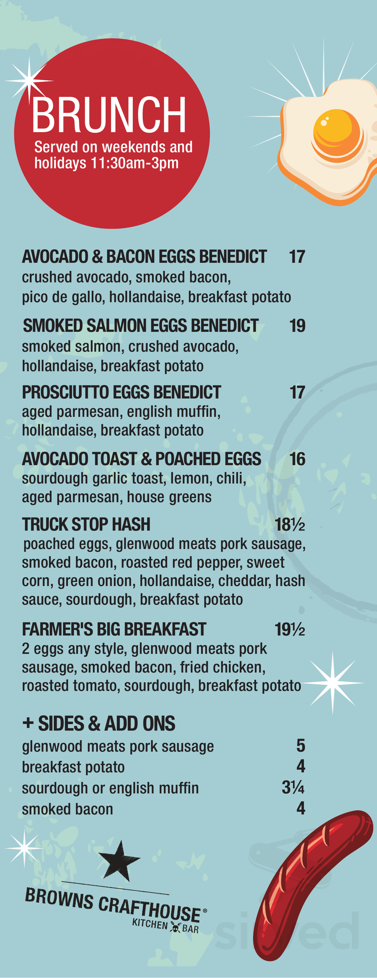 Browns Crafthouse Vic West menu in Victoria, British Columbia, Canada