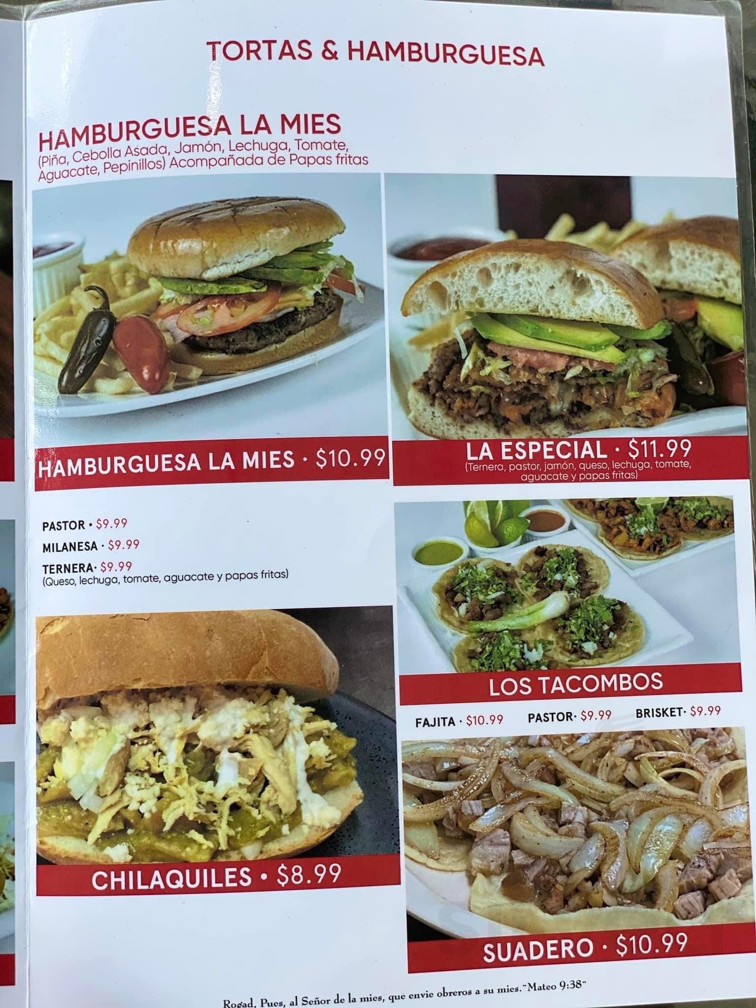 La Mies Foodtruck menu in Laredo, Texas, USA