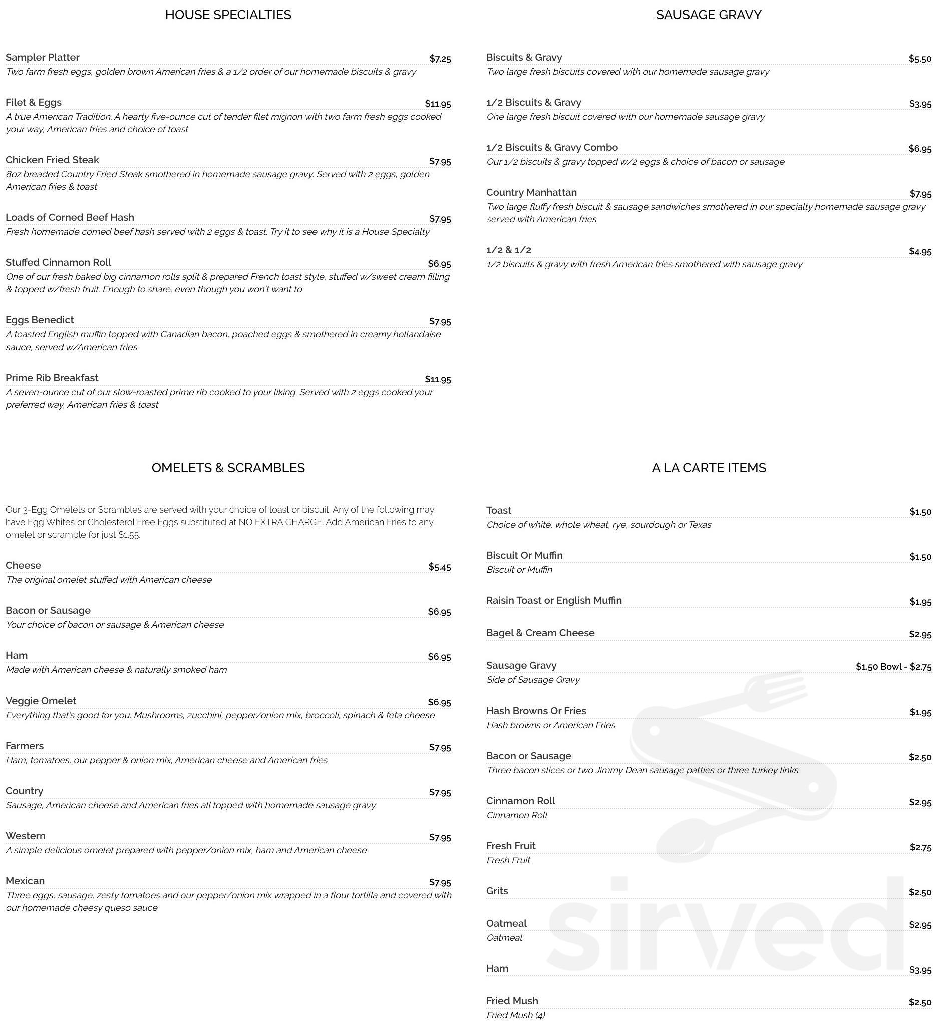 Curve Cafe menus in Mishawaka, Indiana, United States