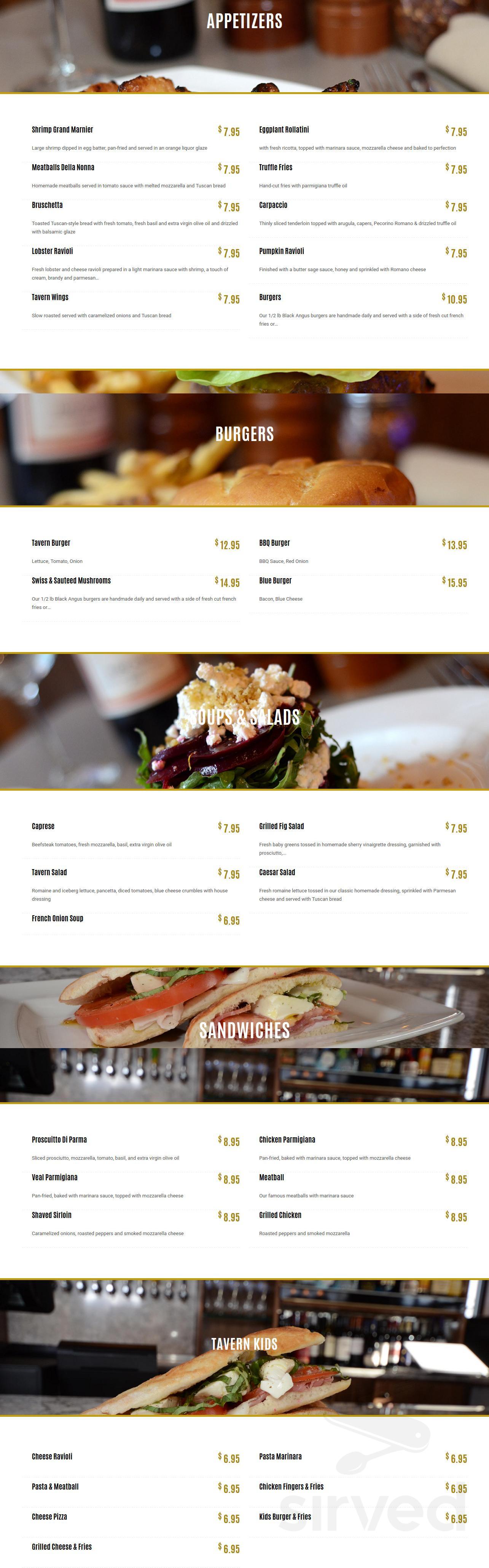 Menu for The Berry Tavern in Danvers, MA | Sirved