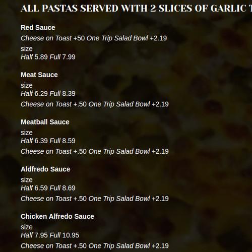 Papa Don's Pizza menu in Fort Scott, Kansas, USA