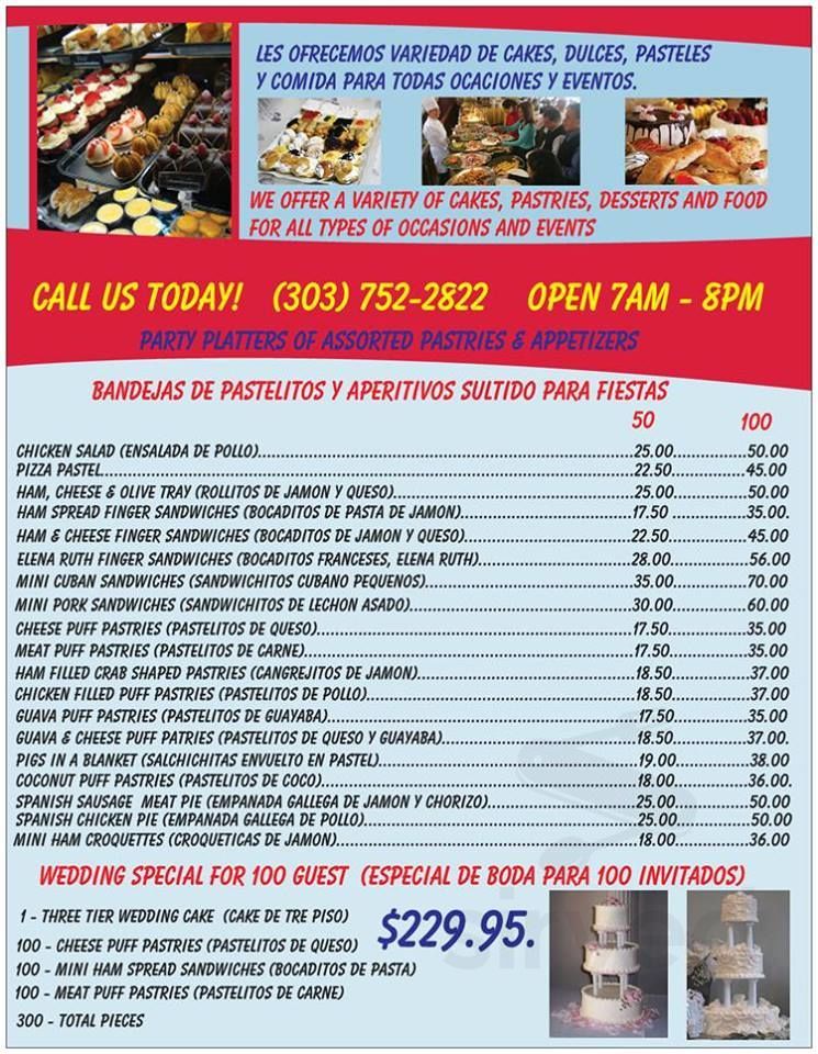 Menu for Cuba Bakery & Café in Aurora, CO | Sirved