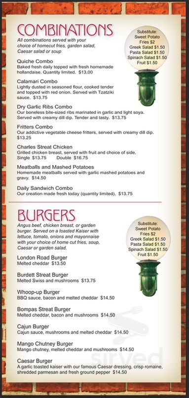 Streatside Eatery menus in Lethbridge, Alberta, Canada