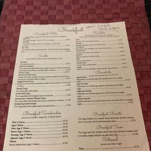 O'side Bakery menu in Oceanside, California, USA