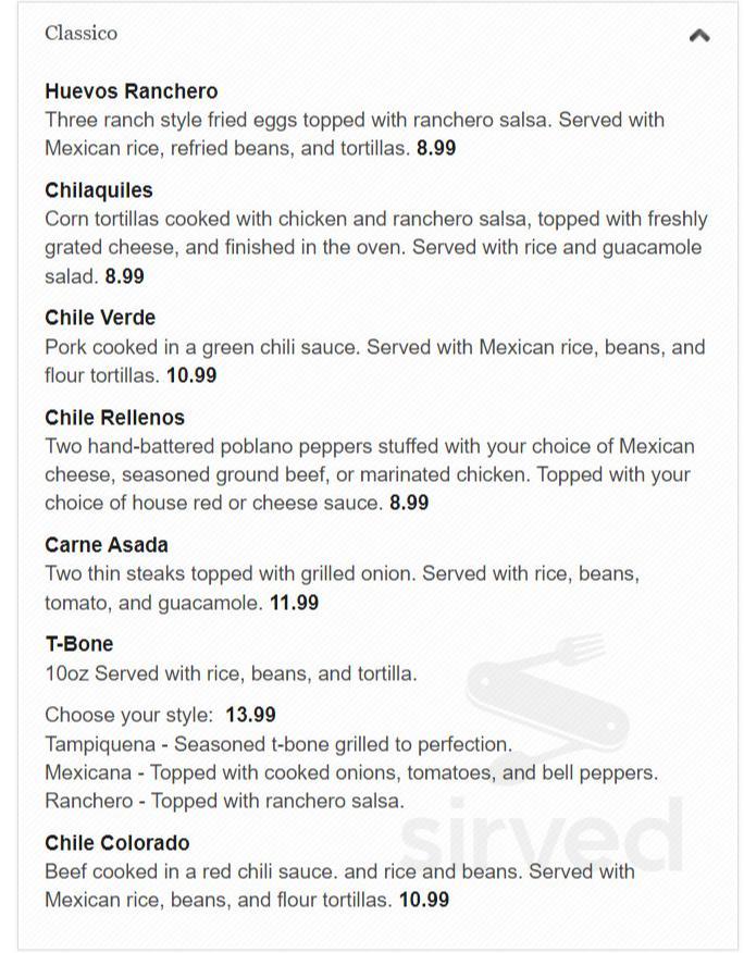 Mojitos Modern Mexican Grill menu in Rogers, Arkansas, USA