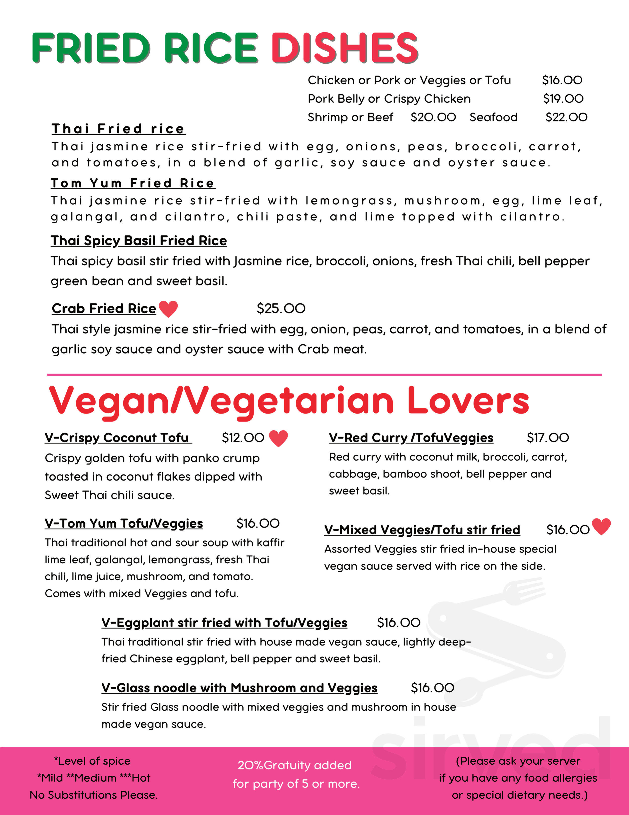 SOI Thai Restaurant & Bar menus in Kirkland, Washington, United States