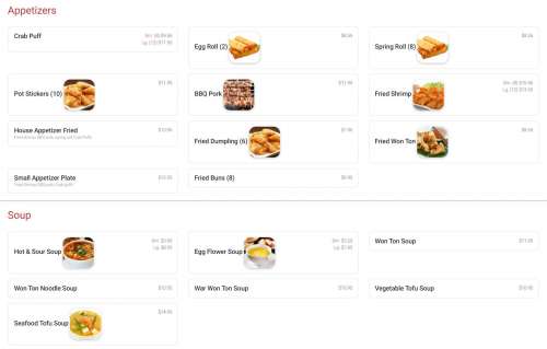 Happiness Chinese Restaurant menu in Spokane, Washington, USA