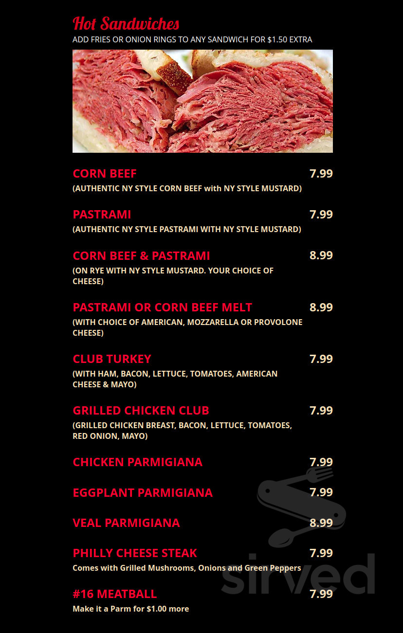 Sabatino's NY Pizzeria menu in Las Vegas, Nevada, USA