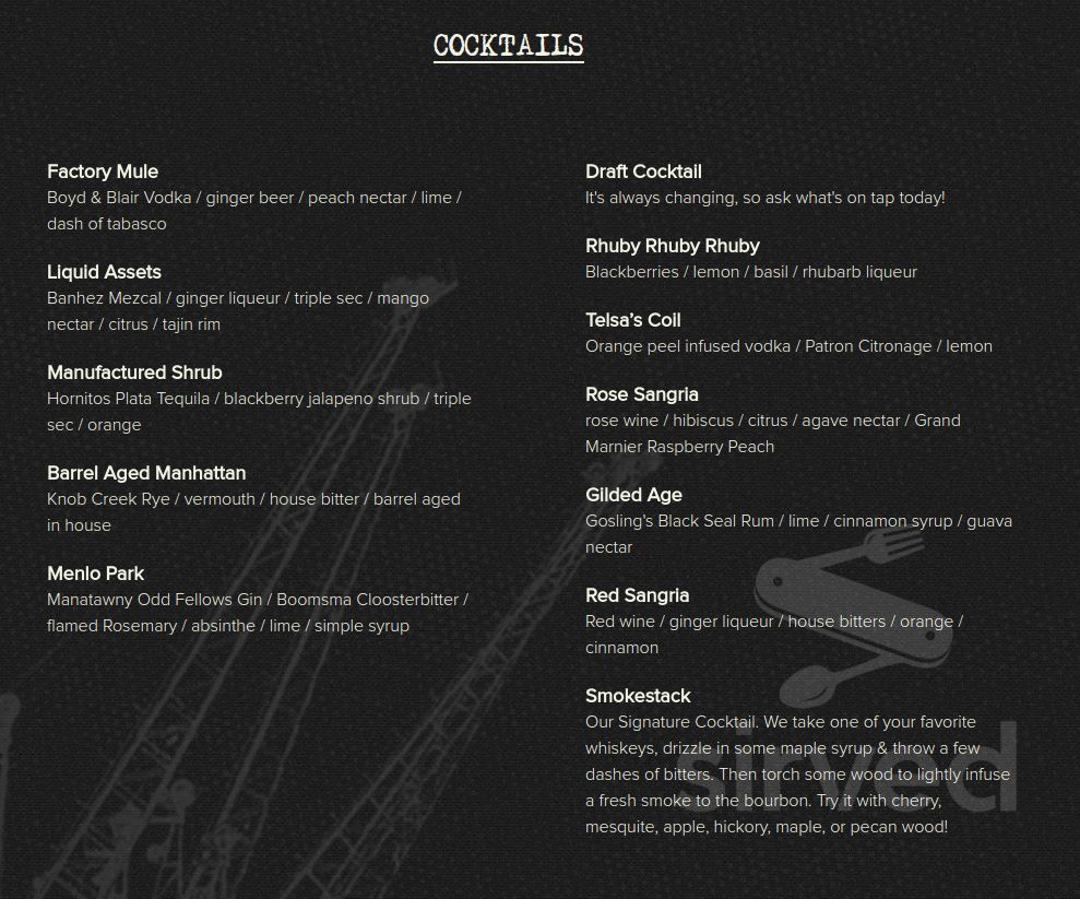 Industry Public House Menu - Pittsburgh, Pennsylvania | Sirved