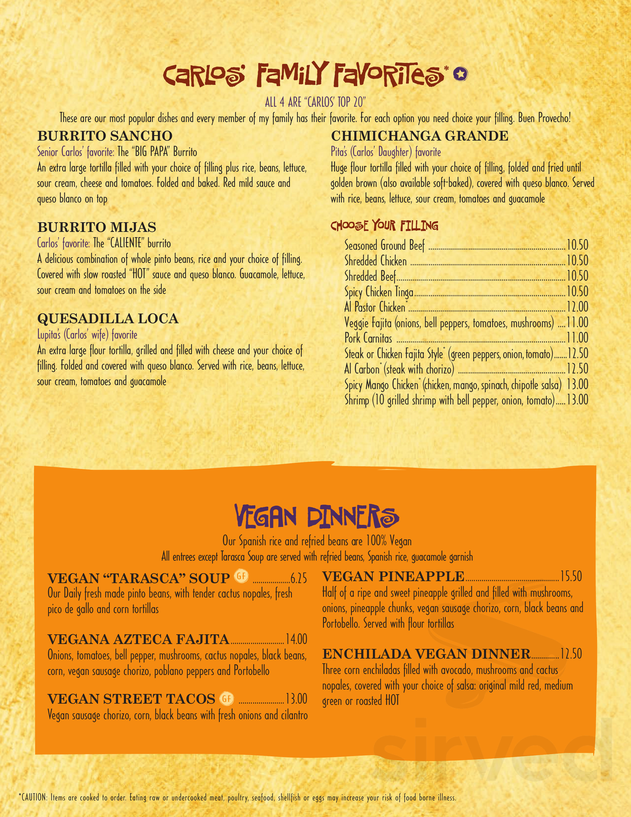 Cocina De Carlos menu in Perrysburg, Ohio, USA