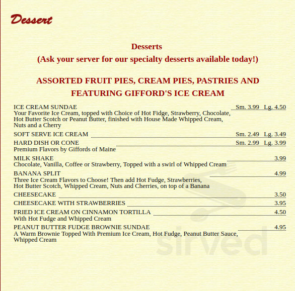 Mr. Pizza Sports & Spirits menus in Gorham, New Hampshire, United States