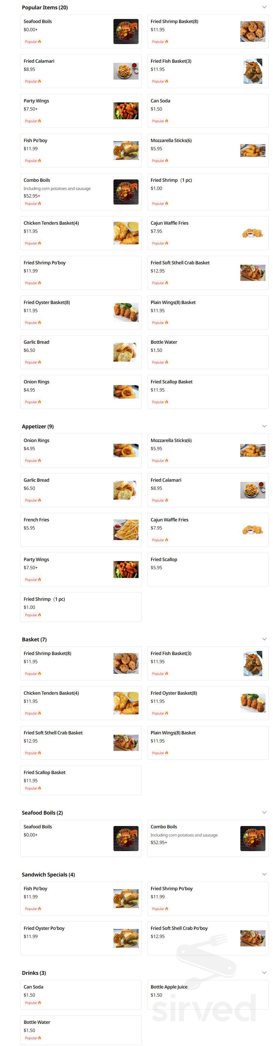 Crab Bros - Cajun Seafood Express menu in Brooklyn, New York, USA