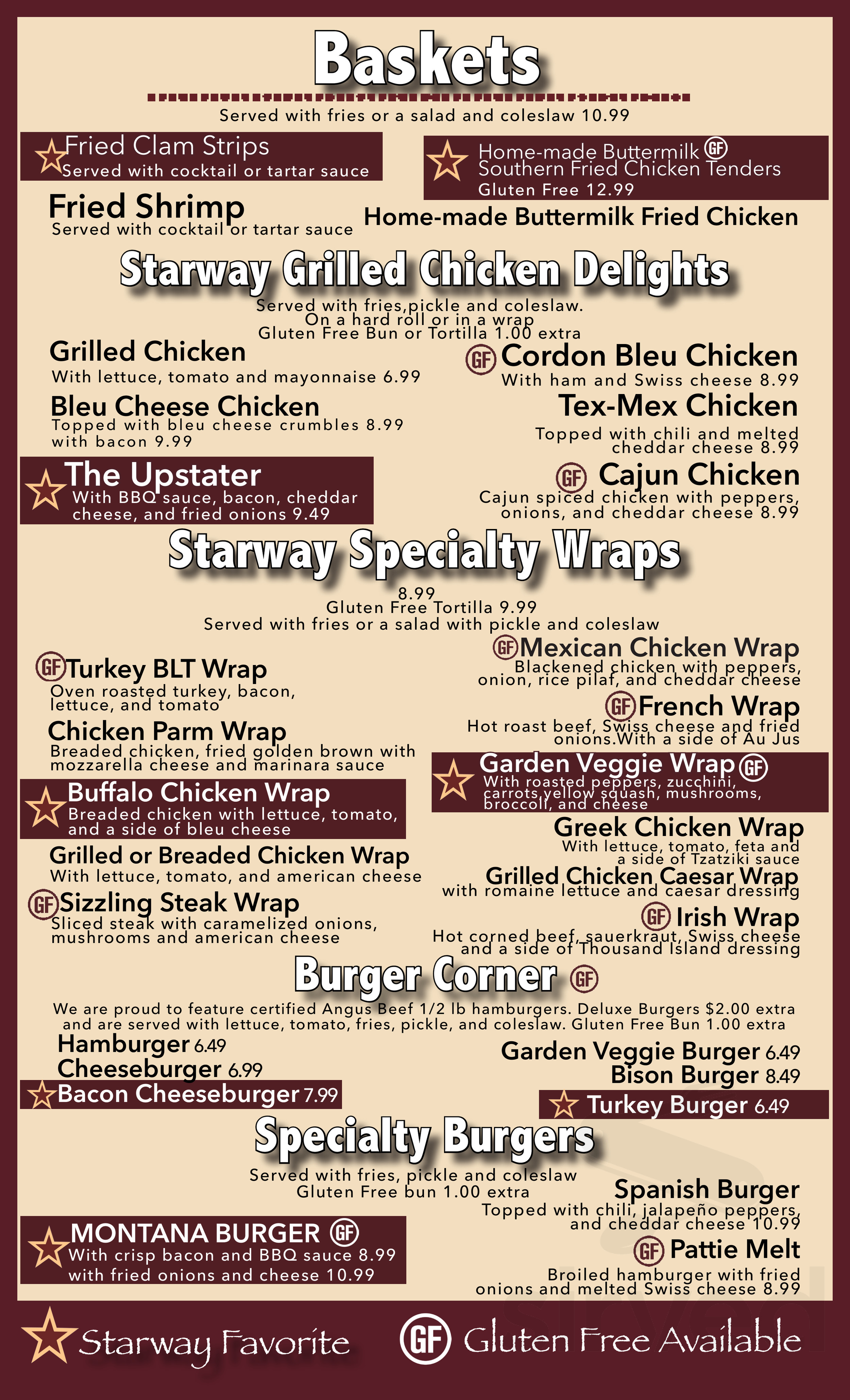 Pizza Star menu in Saugerties, New York, USA