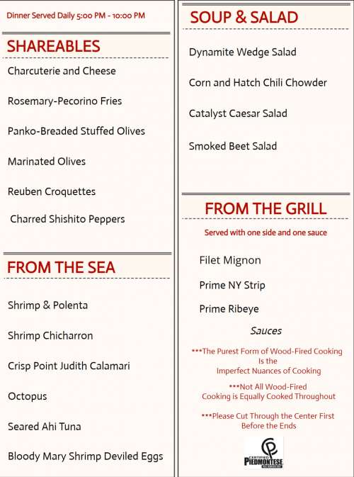 Dynamite Woodfire Grill menu in Omaha, Nebraska, USA