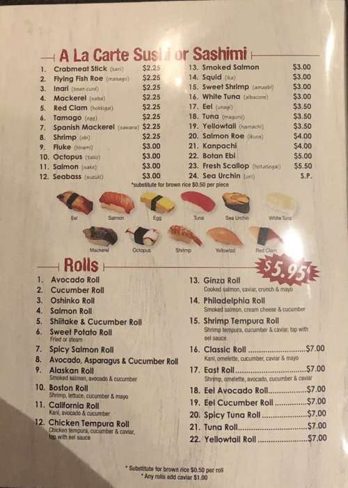 Mitoushi Sushi menu in Brooklyn, New York, USA