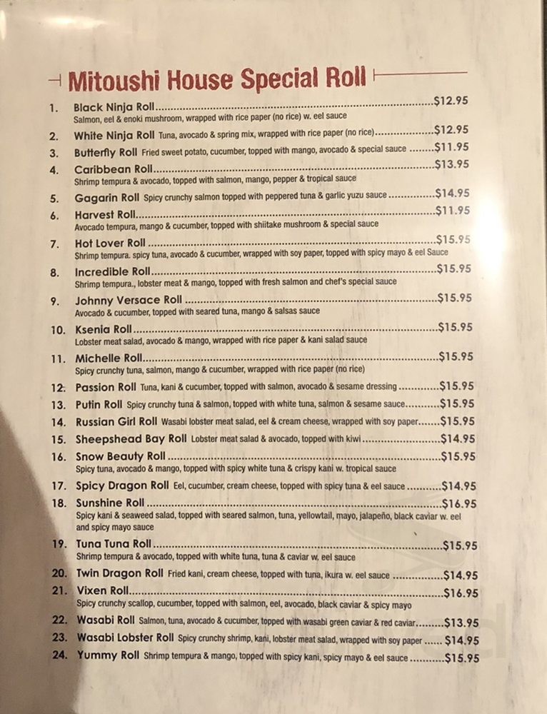 Mitoushi Sushi menu in Brooklyn, New York, USA