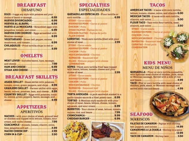 Taqueria La Katrina menu in Rockford, Illinois, USA