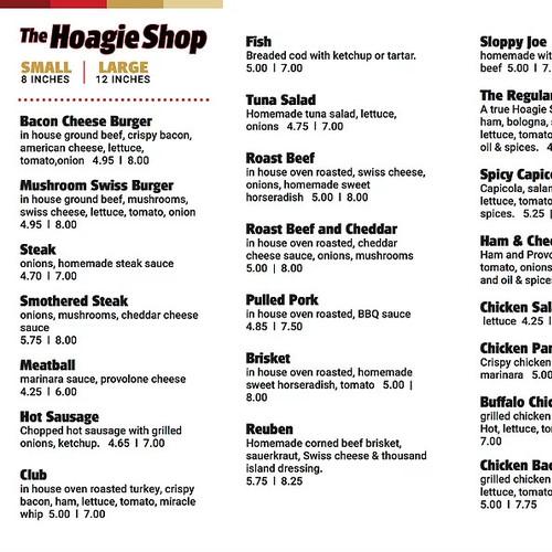 Hoagie Shop menu in Butler, Pennsylvania, USA