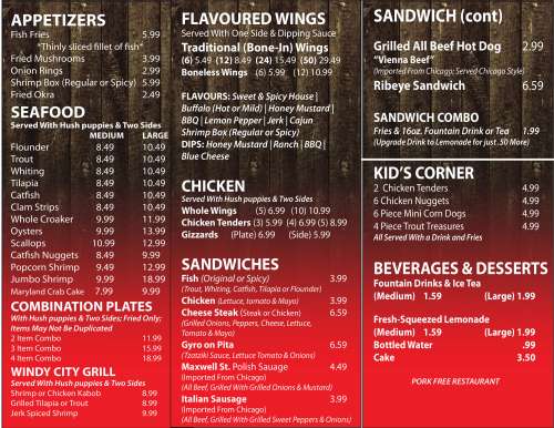 J & J Fish & Chicken menu in Durham, North Carolina, USA