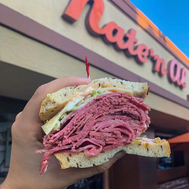 Nate'n Al's menu in Beverly Hills, California, USA