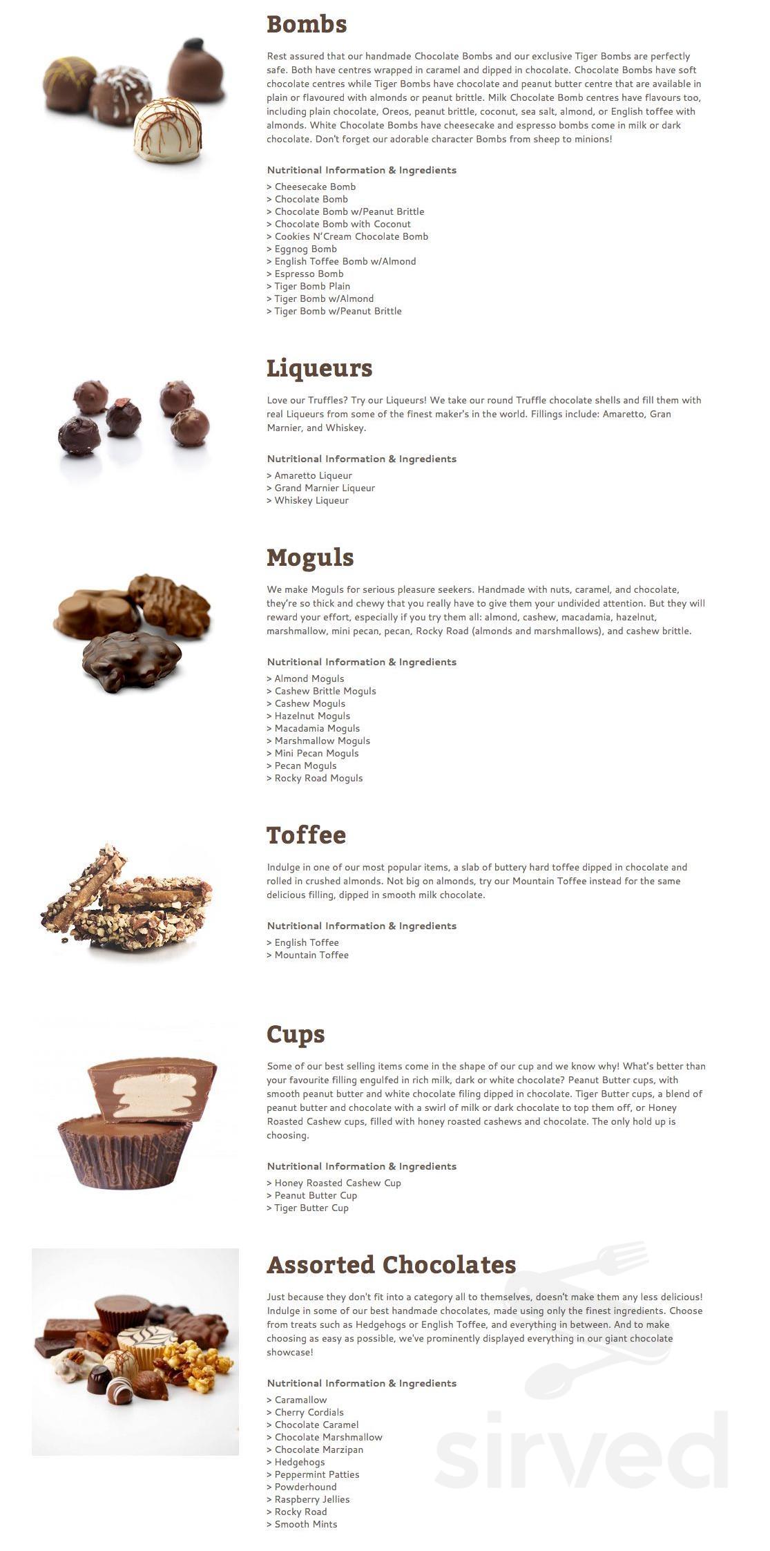 Rocky Mountain Chocolate Factory menu in Harrison Hot Springs, British ...