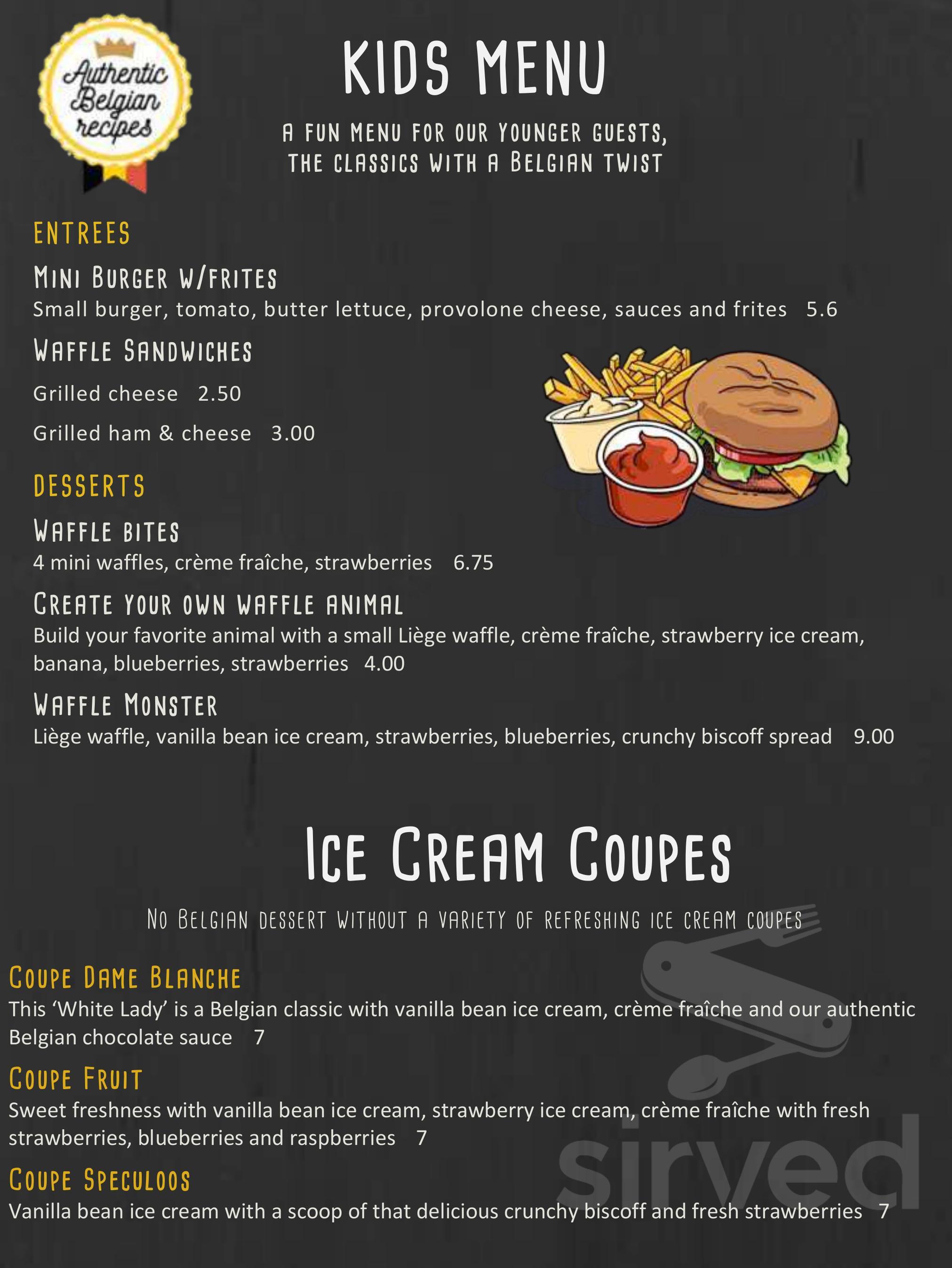 Bruges Belgian Bistro menu in Salt Lake City, Utah, USA