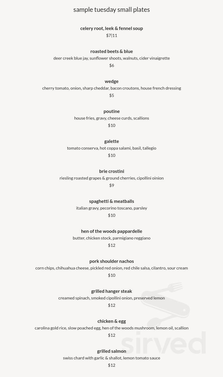 Paddock Club menu in Elkhart Lake, Wisconsin, USA