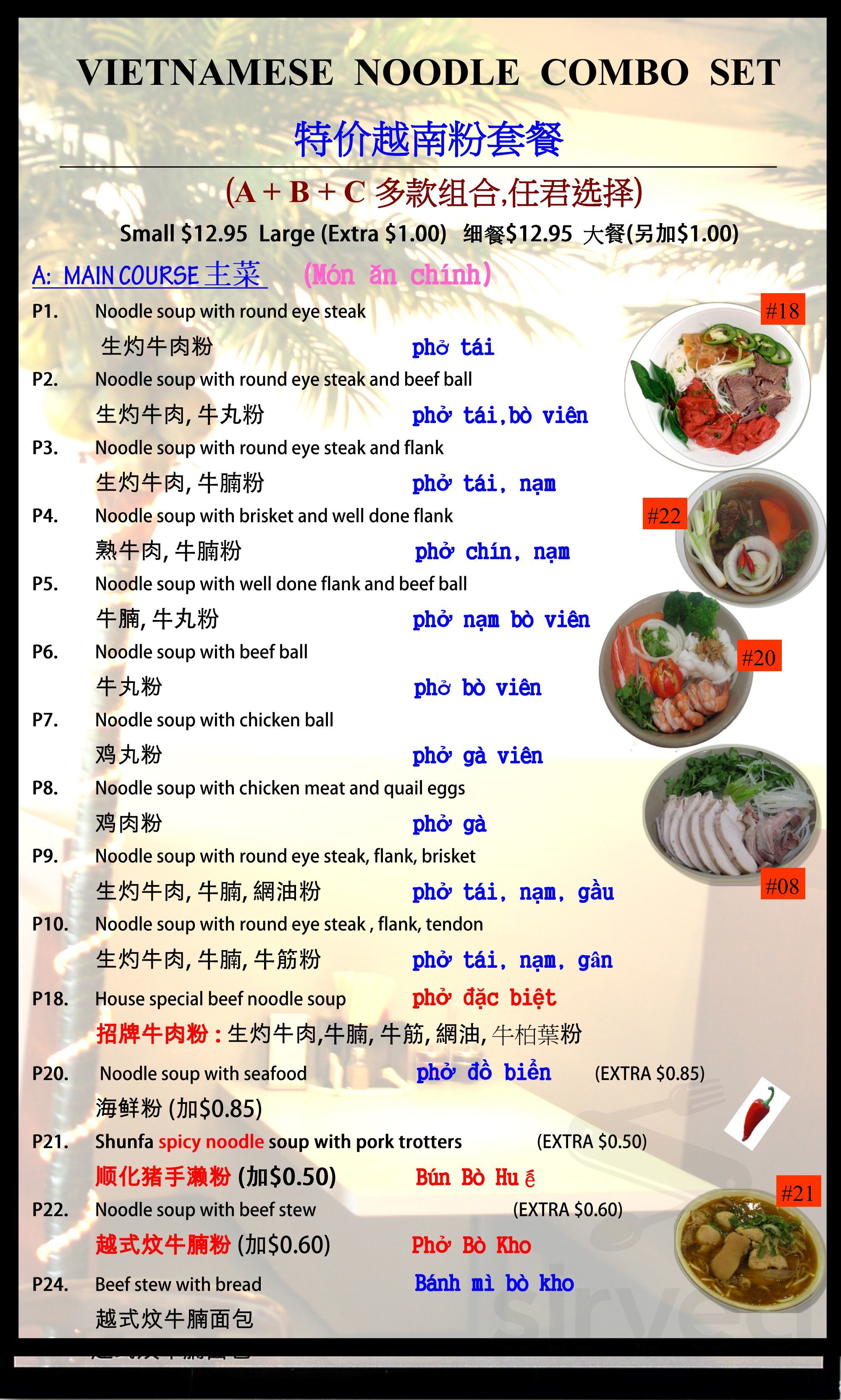 Pho 99 menus in Bellingham, Washington, United States