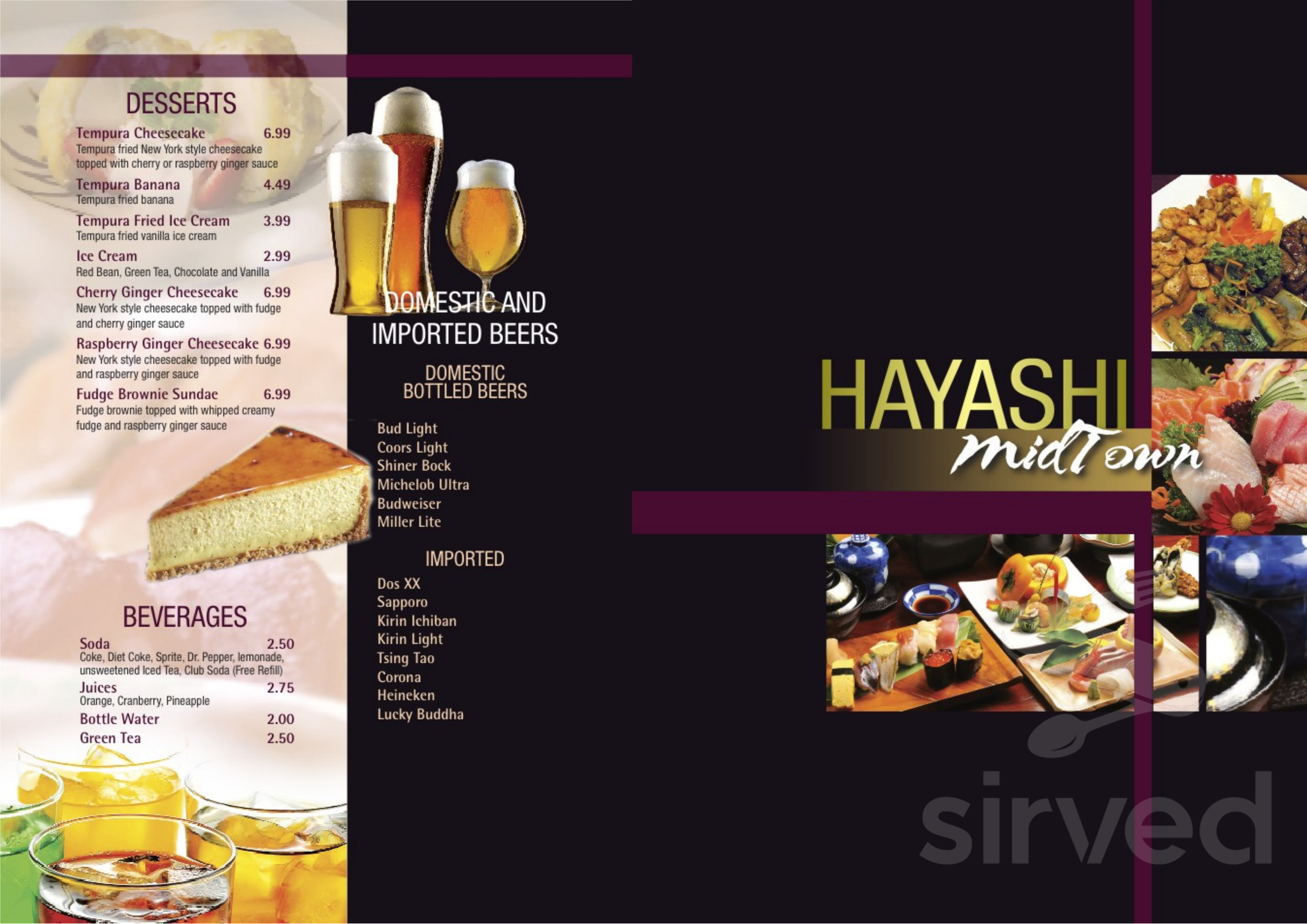 Hayashi Midtown menus in Lubbock, Texas, United States