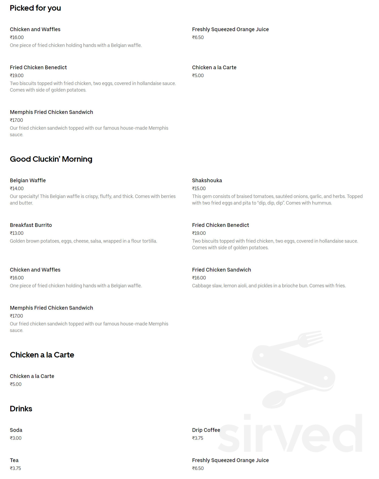 Cracked & Battered menu in San Francisco, California, USA