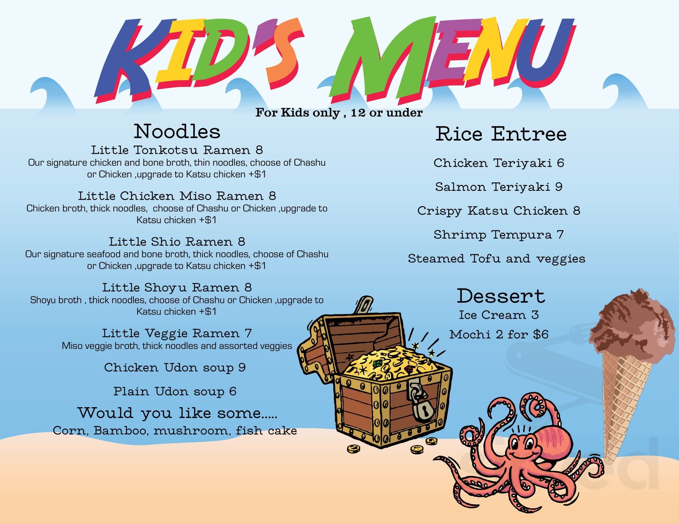 Orenji Sushi & Noodles menus in Issaquah, Washington, United States