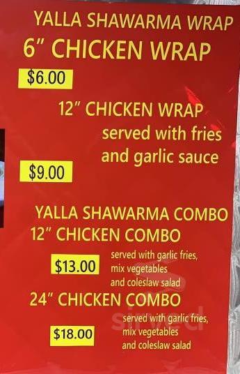 Shawarma Loca menu in Anaheim, California, USA