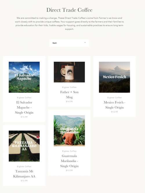 Bigbee Coffee Roasters menu in Jackson, Alabama, USA