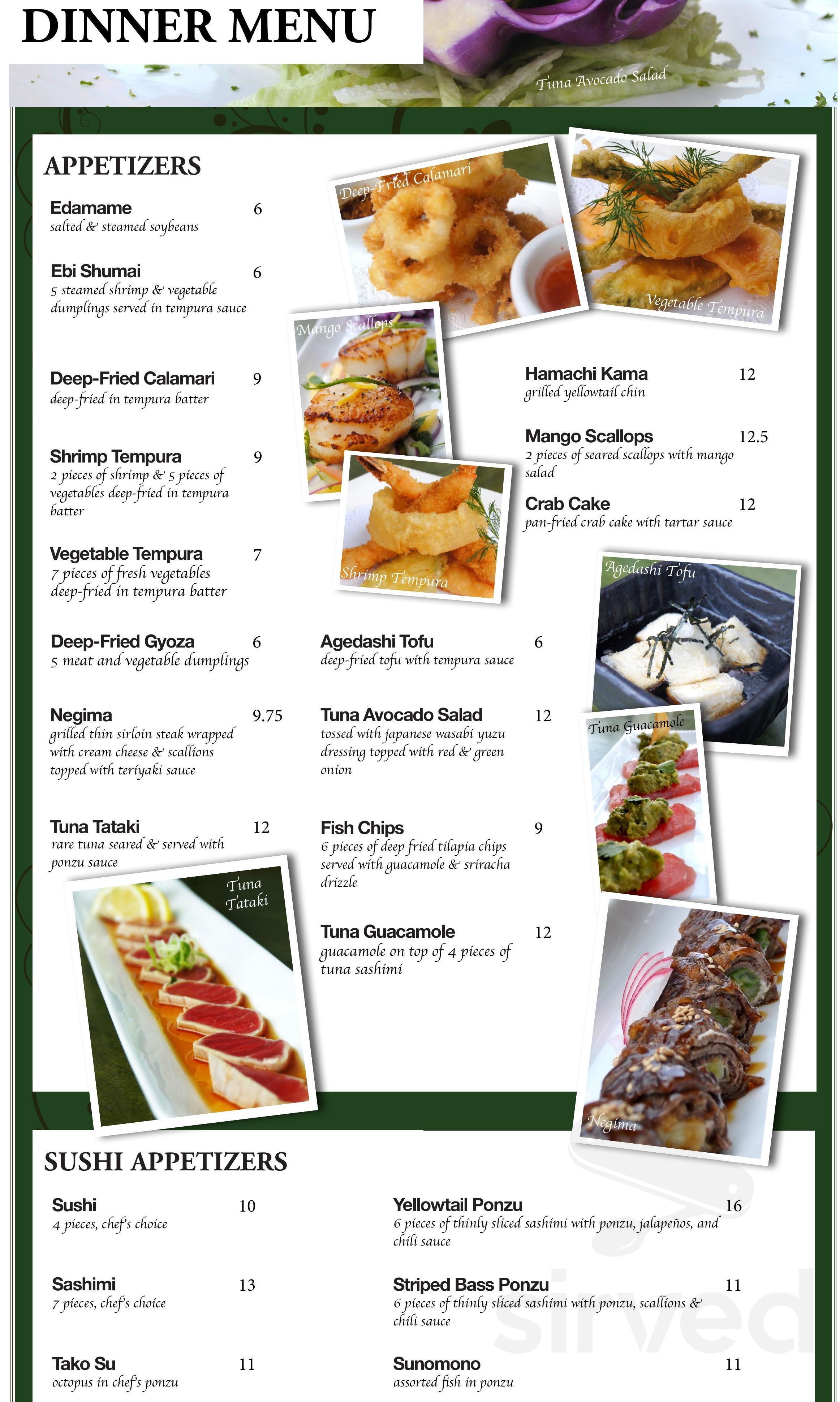 Kooma sushi Restaurant menu in Columbus, Ohio, USA