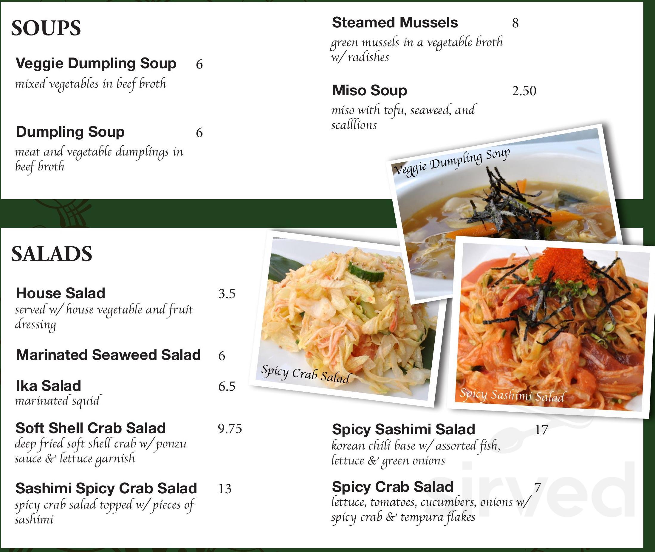 Kooma sushi Restaurant menu in Columbus, Ohio, USA