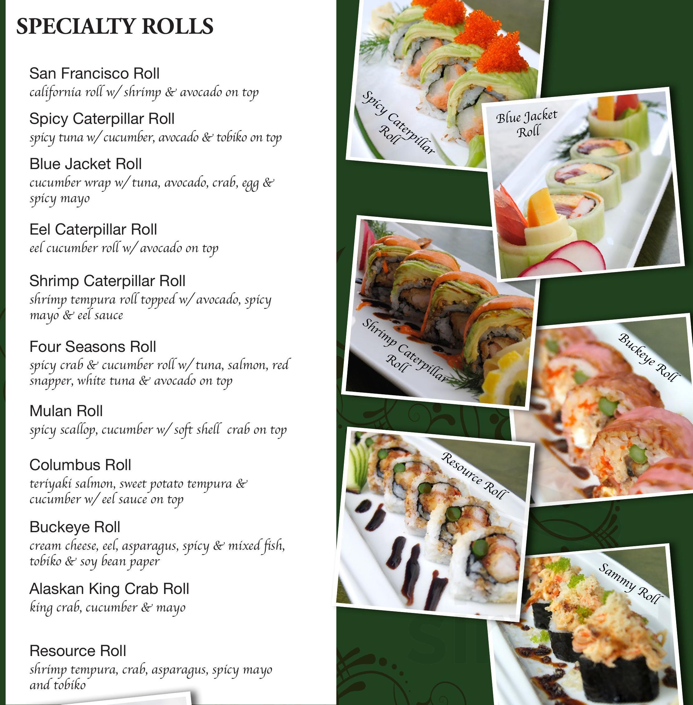 Kooma sushi Restaurant menu in Columbus, Ohio, USA