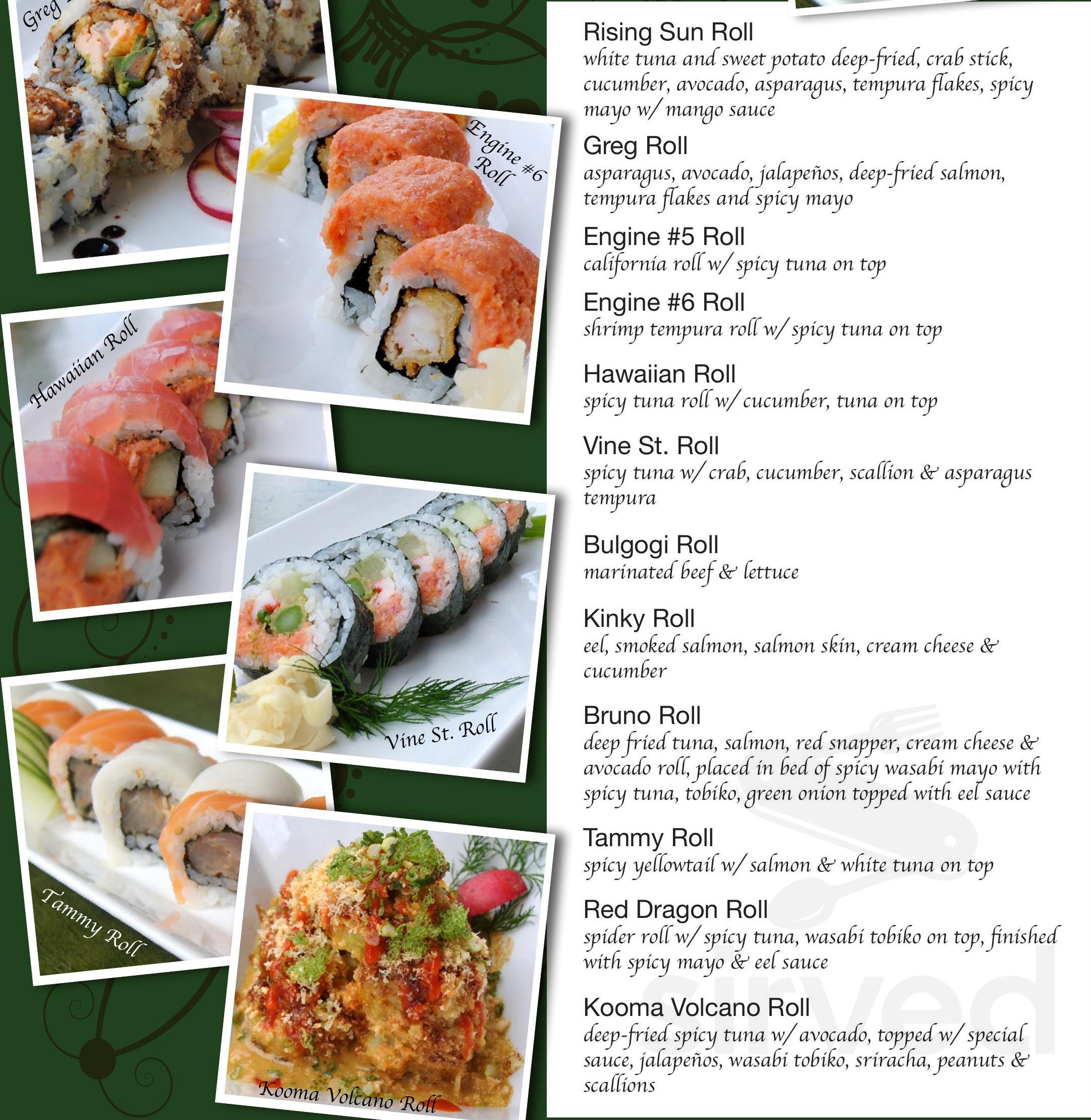 Kooma sushi Restaurant menu in Columbus, Ohio, USA