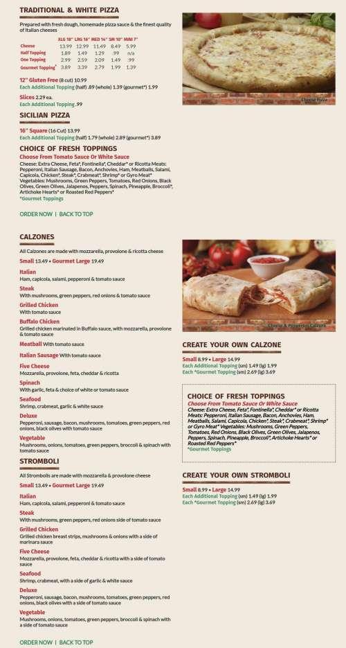 Genoa Pizza menu in Palmyra, Wisconsin, USA