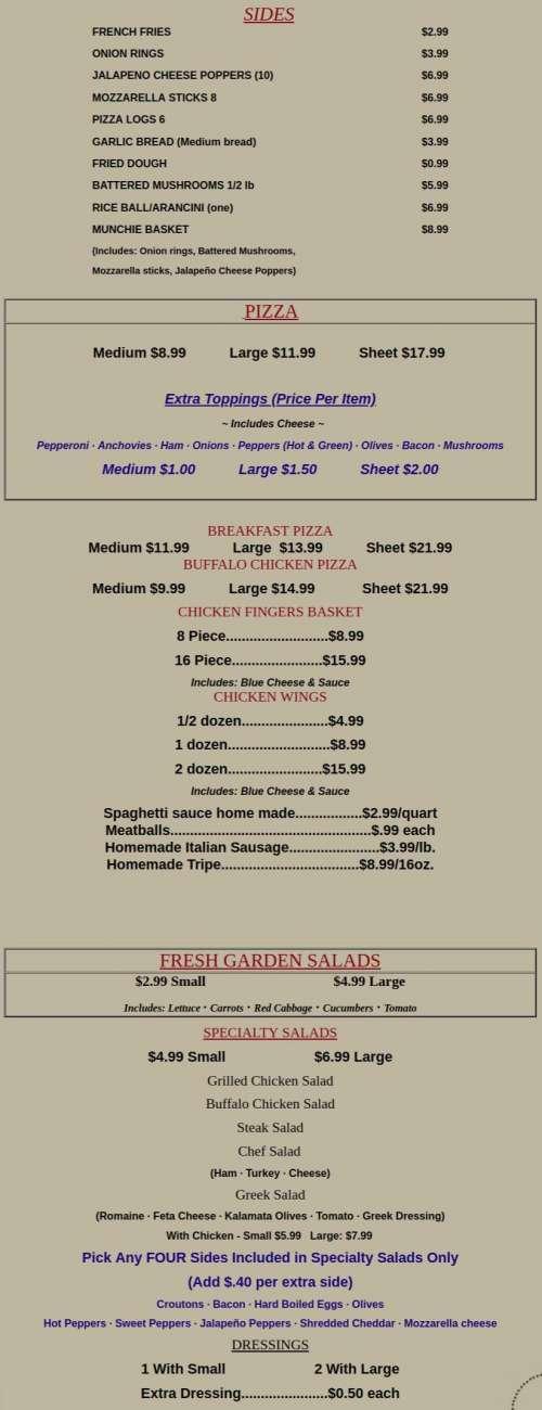 Pino's Deli menu in Greece, New York, USA