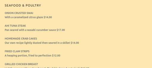 Menu for The Beef and Barrel Restaurant & Lounge in Crossville, TN | Sirved