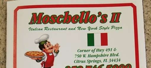 Menu for Moschello's II in Citrus Springs, FL | Sirved