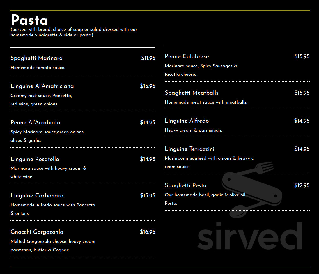 Caruso Ristorante Italiano menu in Treasure Island, Florida, USA