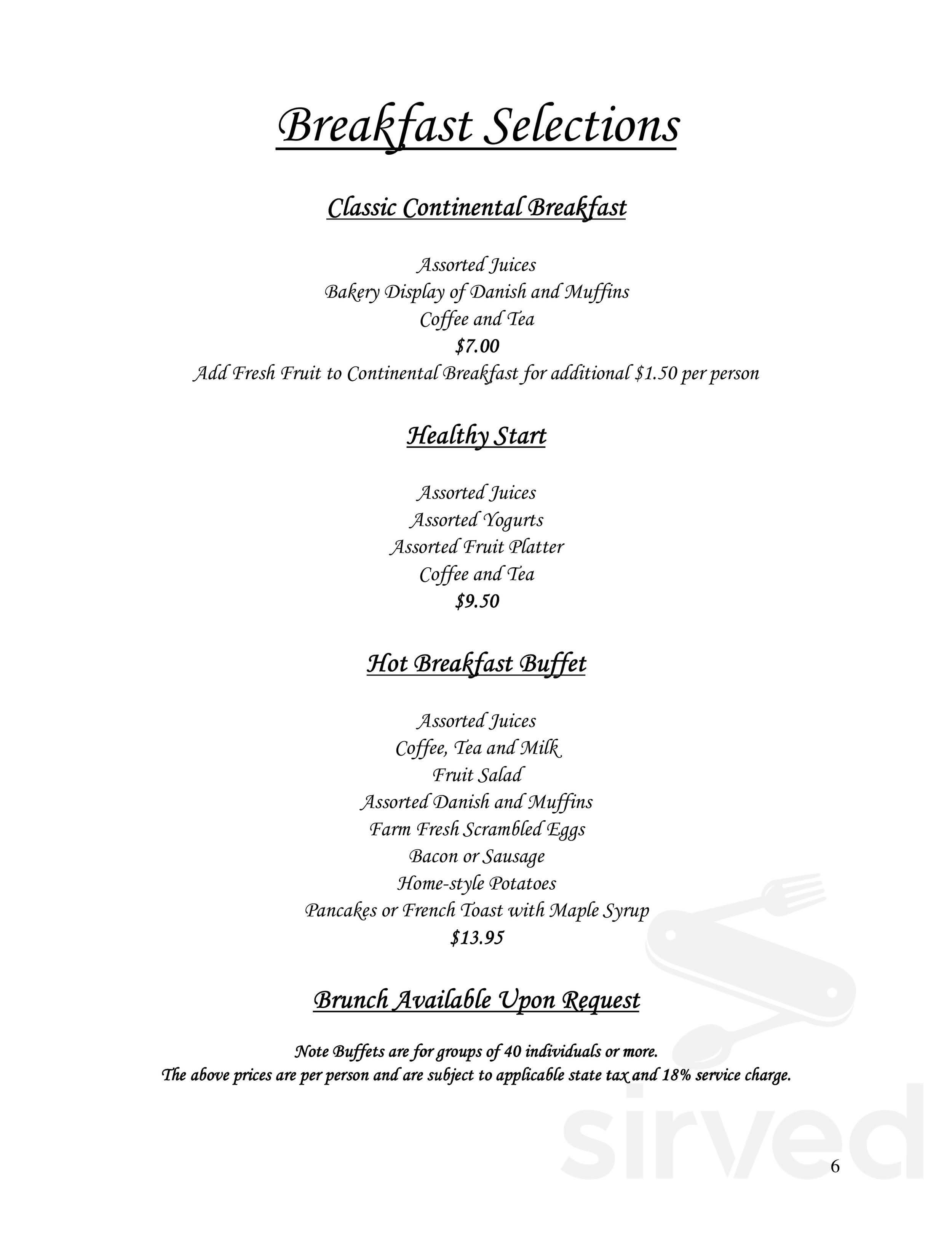 Baxter's Restaurant at Rutland Country Club menu in Rutland, Vermont, USA